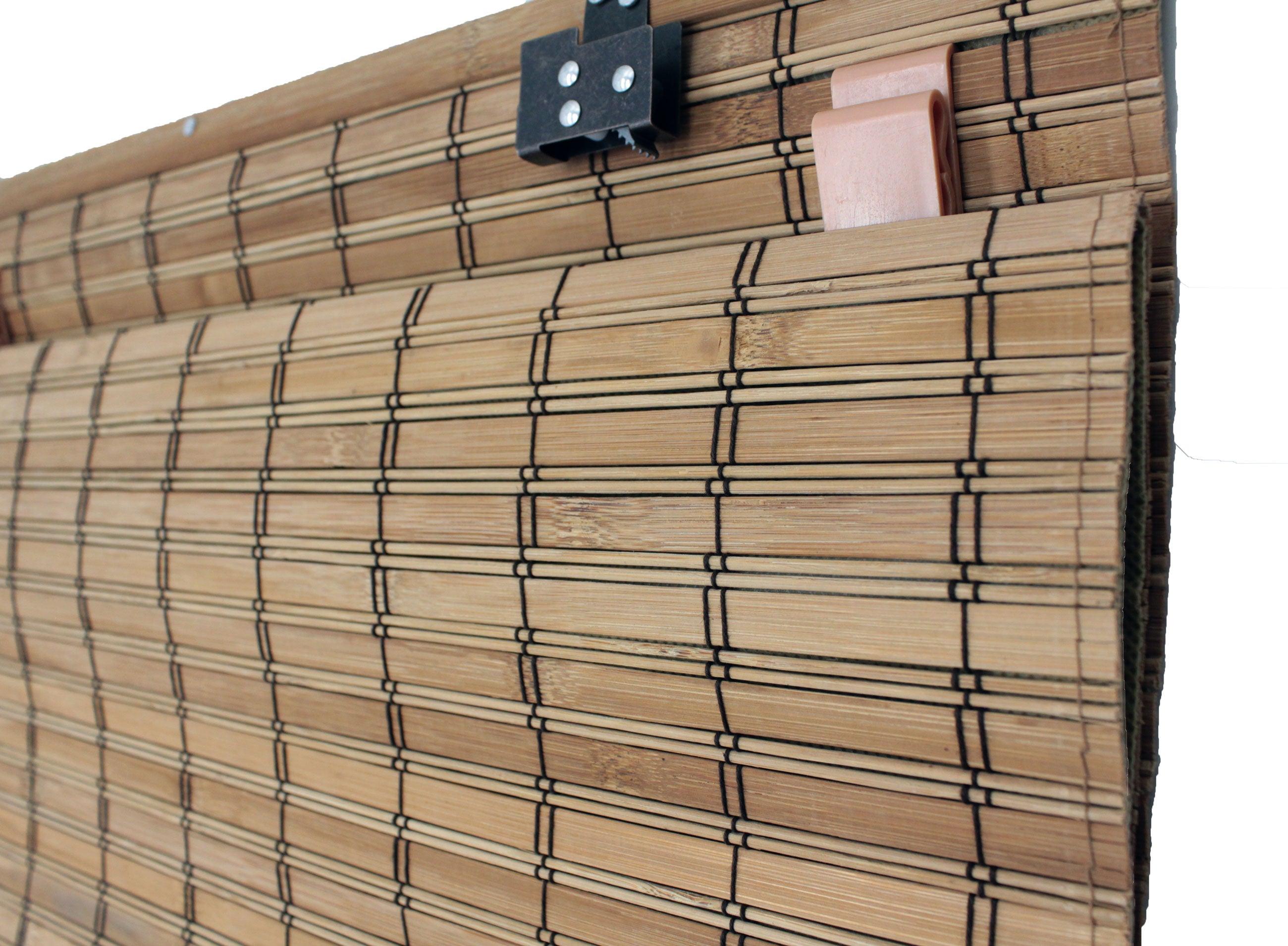Seta Direct, Brown Cordless Bamboo Slat Roll Up Blind with Privacy ...