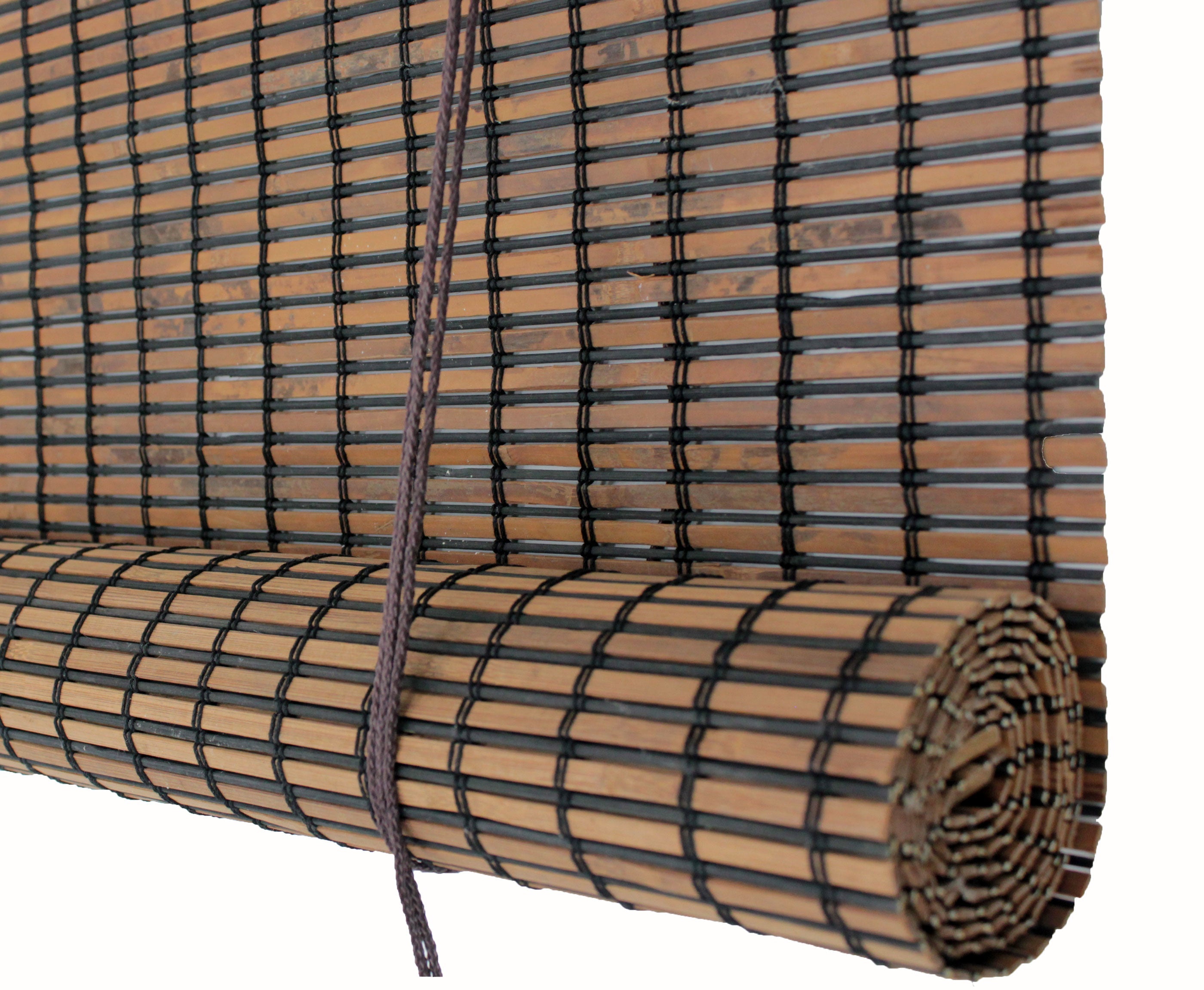 Seta Direct, Bamboo Slat Roll Up Corded Window Blind Espresso Brown ...